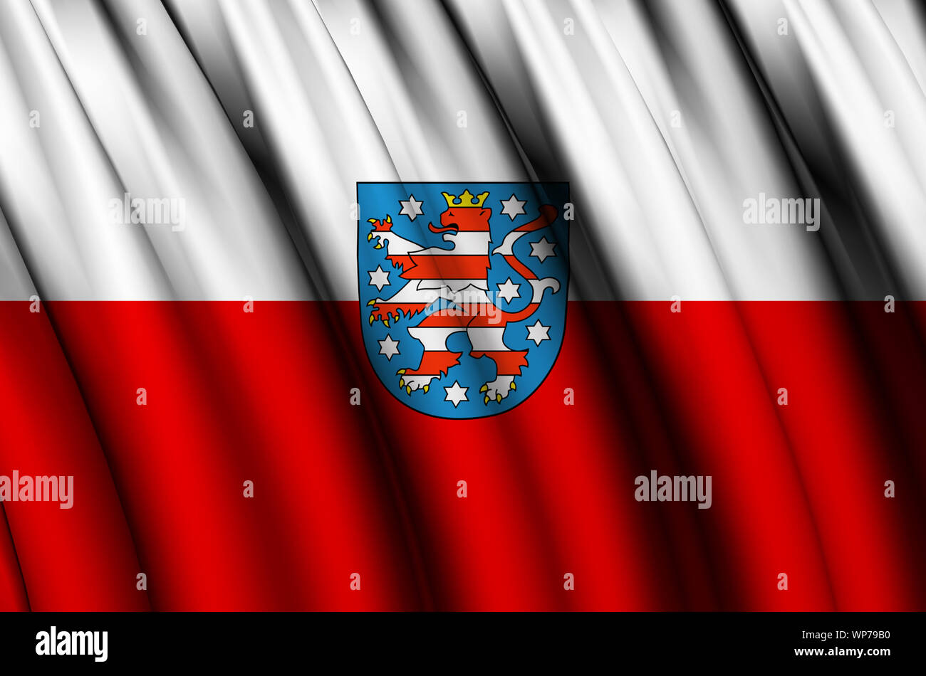 Thuringia waving flag illustration. Federal state of Germany. Perfect ...
