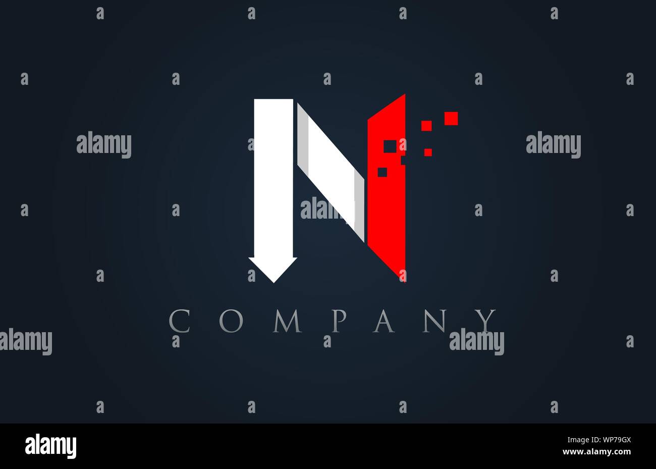 N red white blue alphabet letter logo icon design suitable for a ...