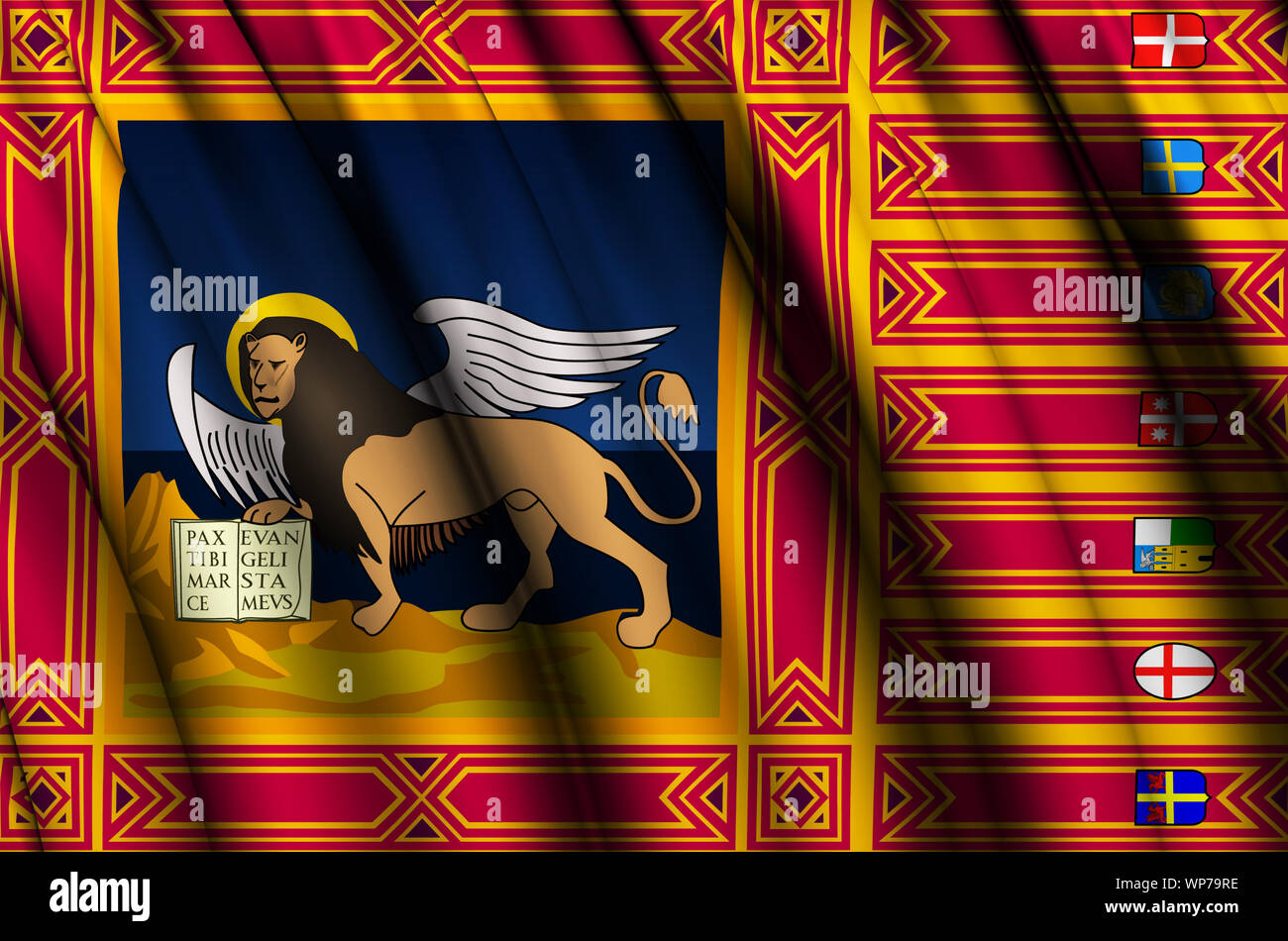 Veneto waving flag illustration. Regions of Italy. Perfect for ...