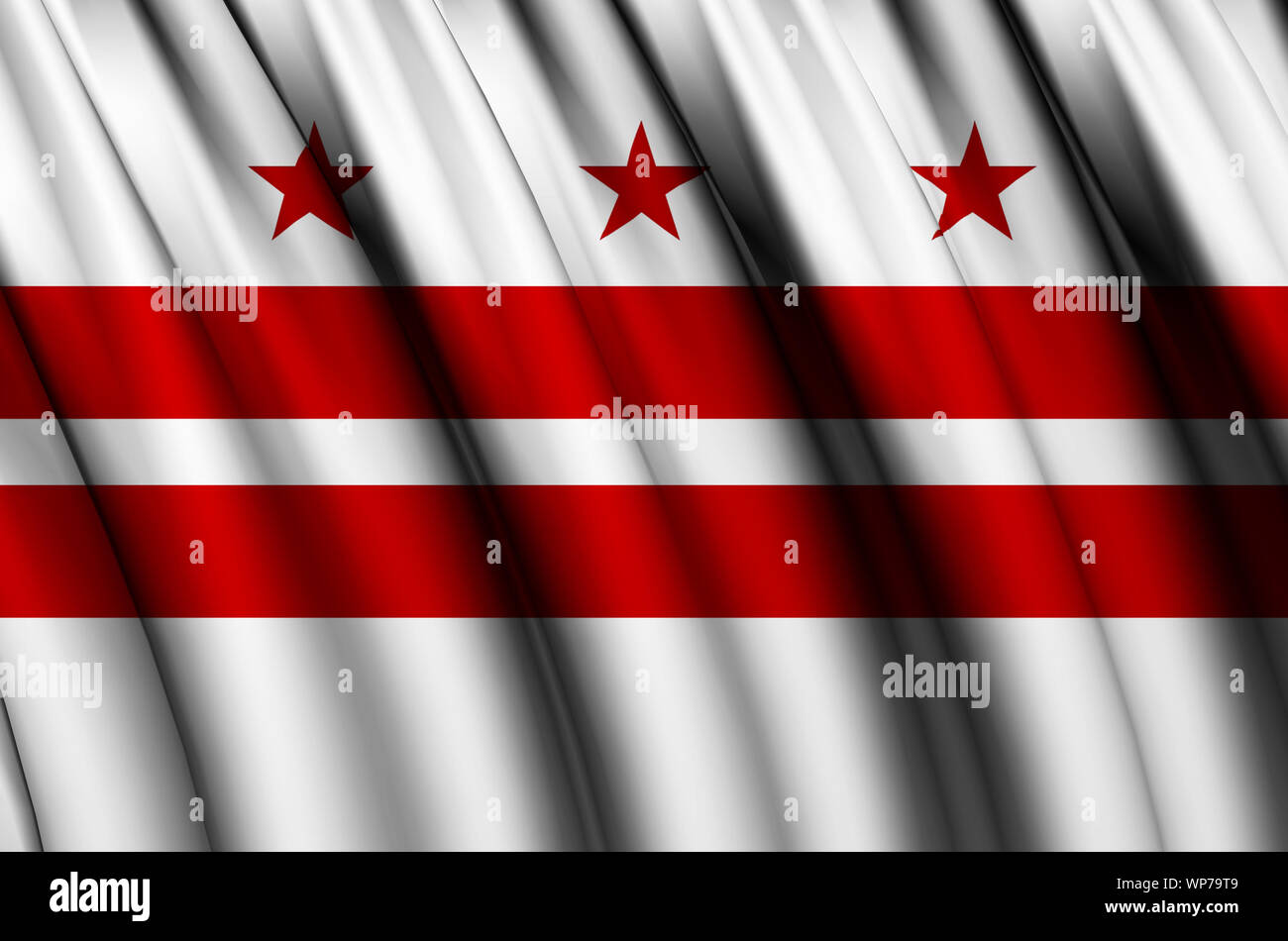 Washington Dc waving flag illustration. Regions and Cities of the ...