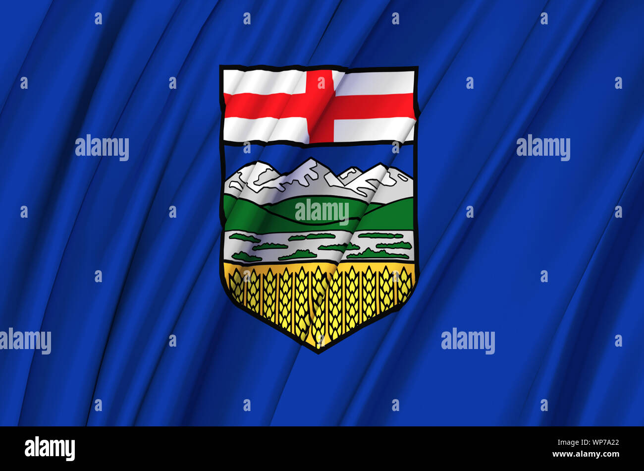 Alberta waving flag illustration. States, cities and Regions of Canada ...