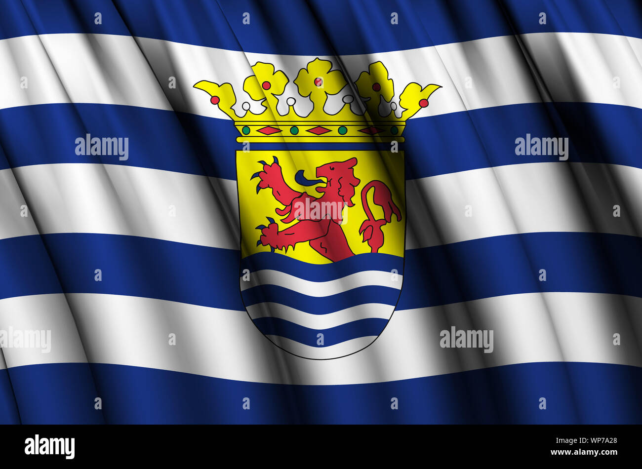 Zeeland waving flag illustration. Regions of the Netherlands. Perfect ...