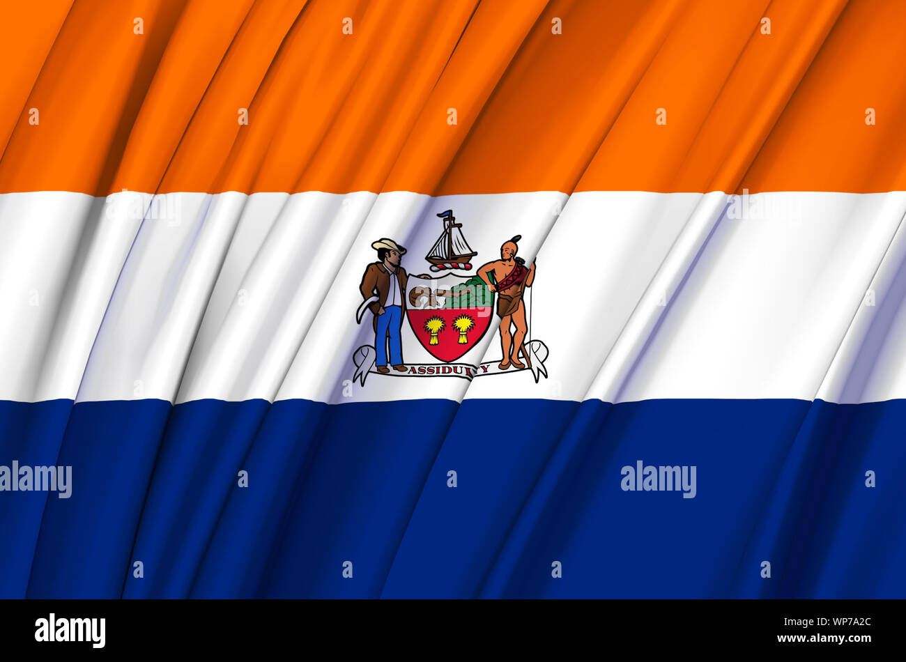 Albany New York waving flag illustration. Regions and Cities of the ...