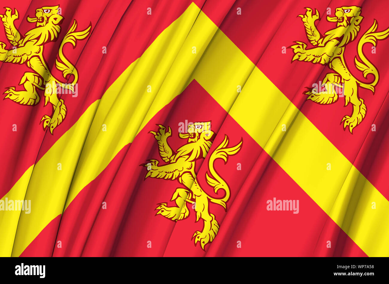 Anglesey waving flag illustration. Regions of England and United ...