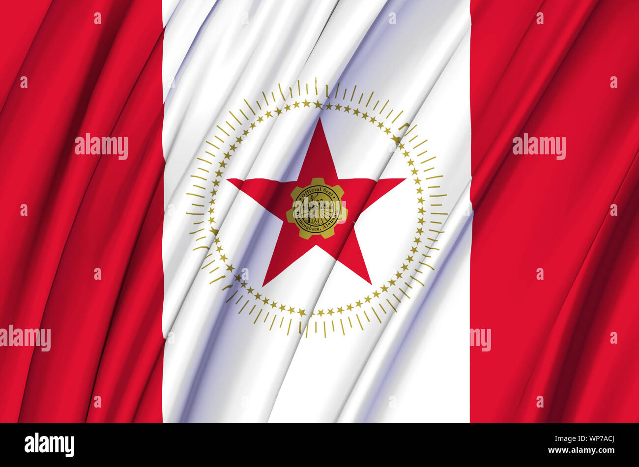 Birmingham Alabama waving flag illustration. Regions and Cities of the ...