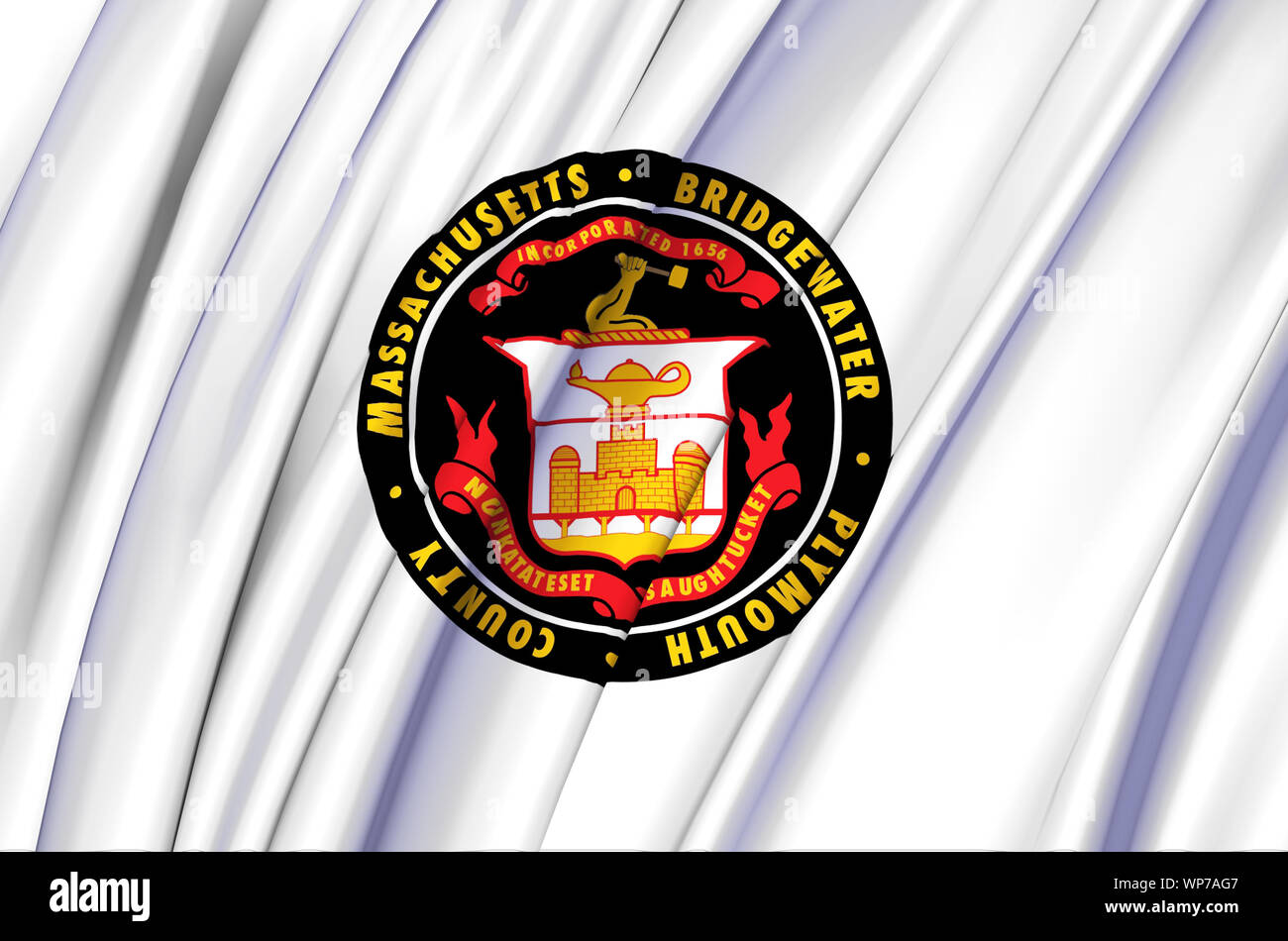 Bridgewater waving flag illustration. Regions and Cities of the United ...