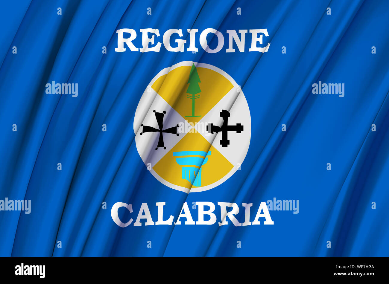Calabria waving flag illustration. Regions of Italy. Perfect for ...