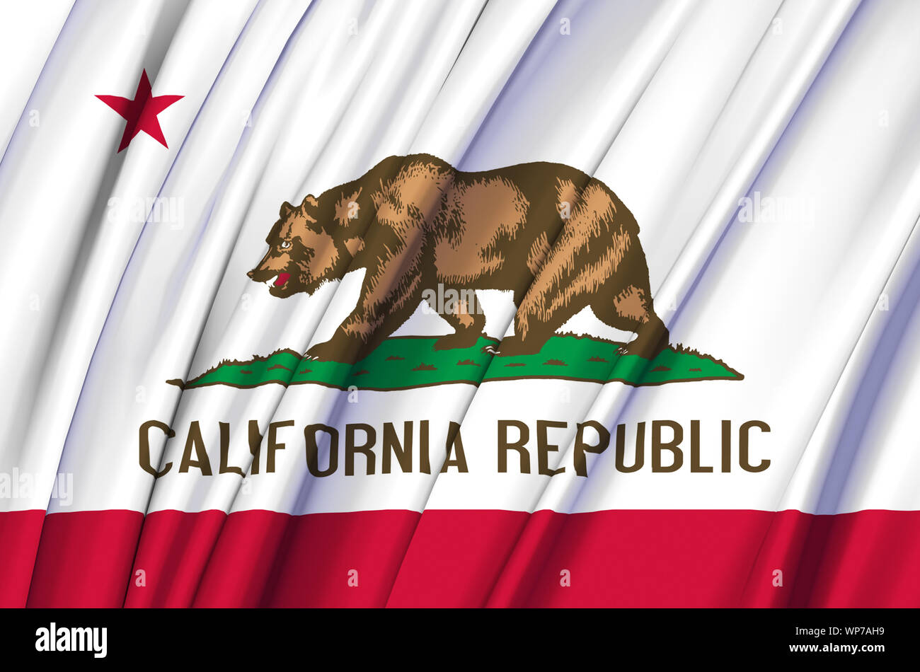 California waving flag illustration. US states. Perfect for background ...