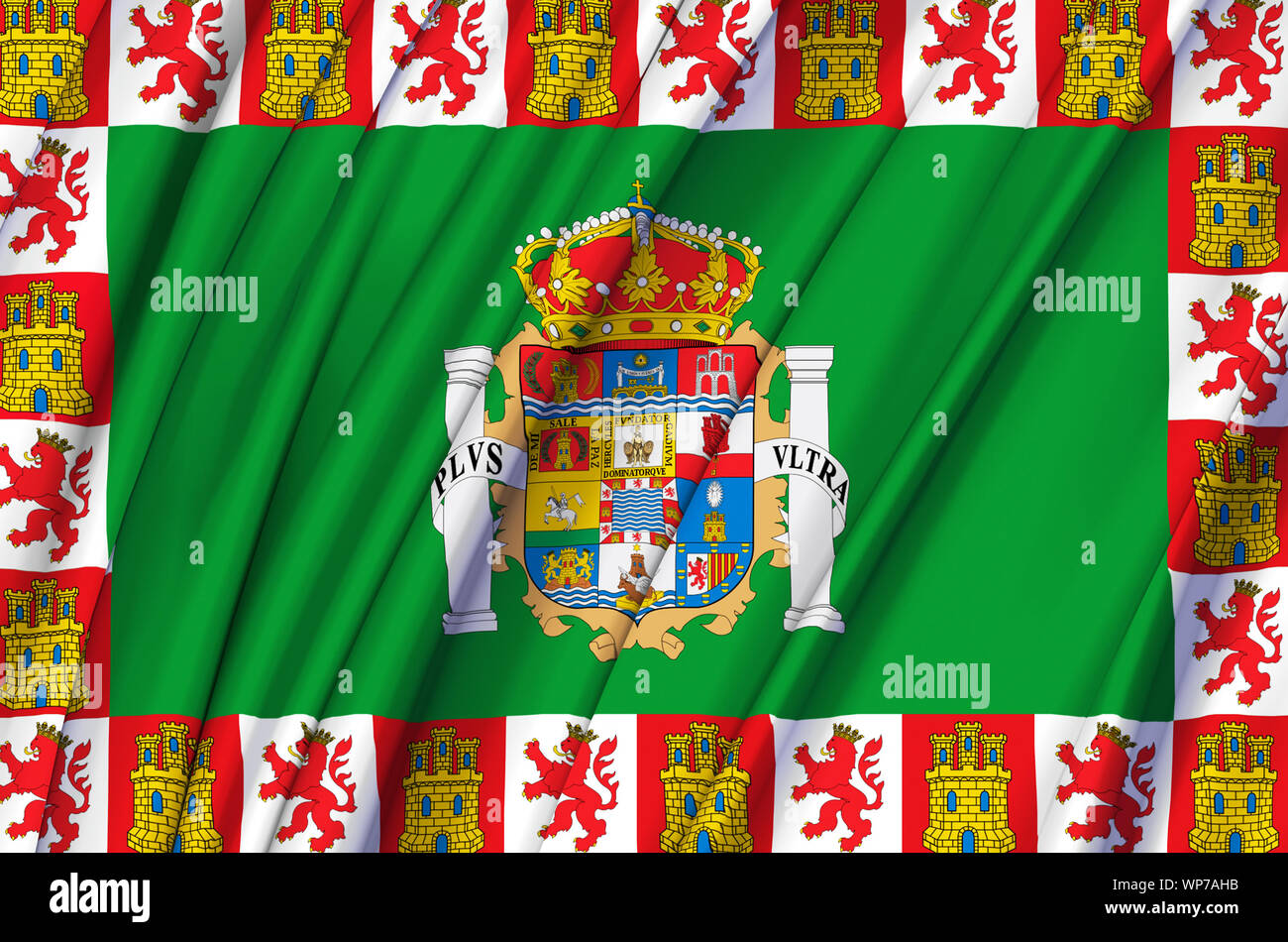 Cadiz waving flag illustration. Regions and cities of Spain. Perfect ...