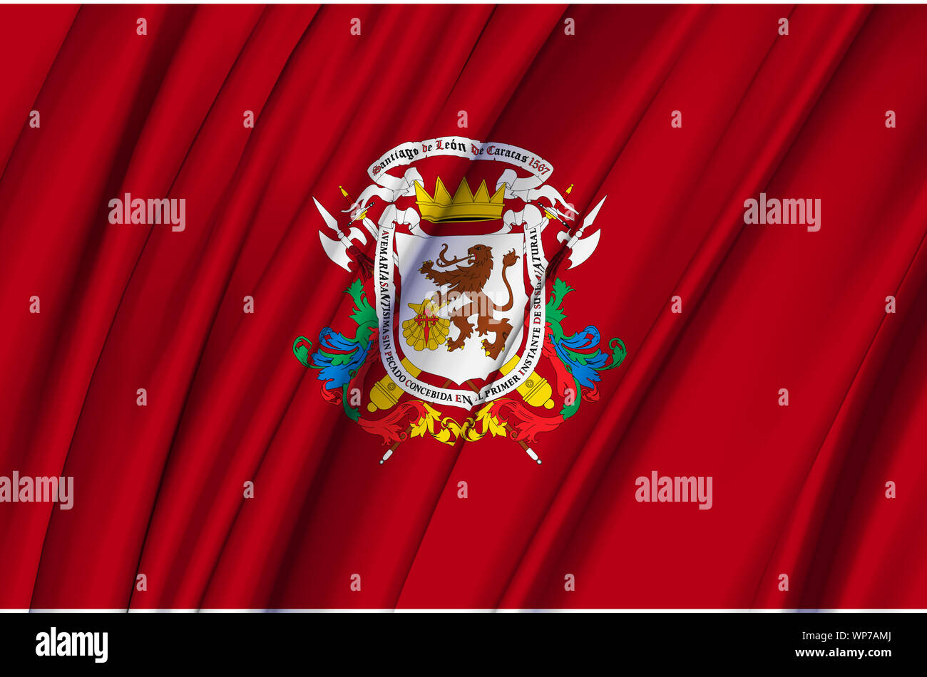 Caracas waving flag illustration. Regions of Venezuela. Perfect for ...