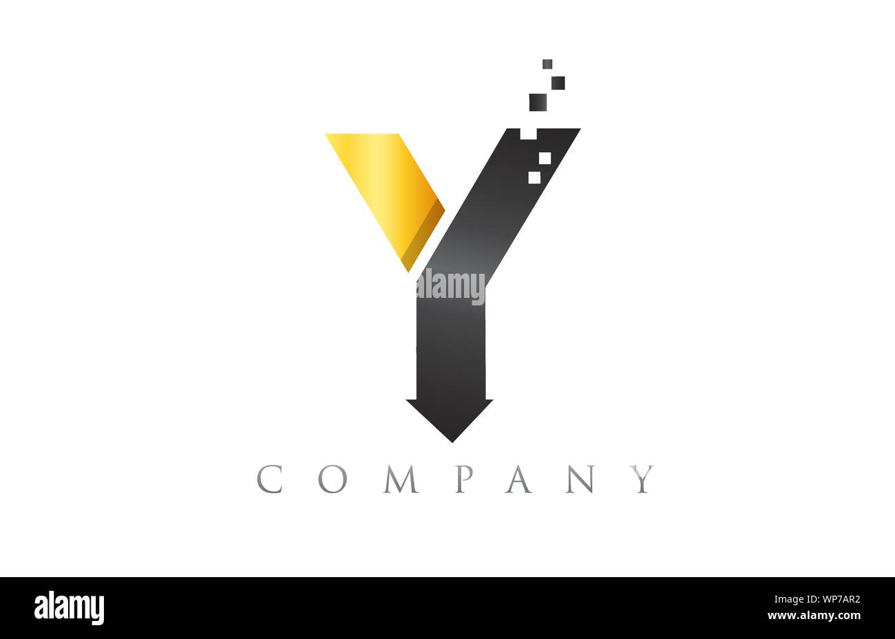 Y black yellow gold alphabet letter logo icon design suitable for a company or business Stock ...