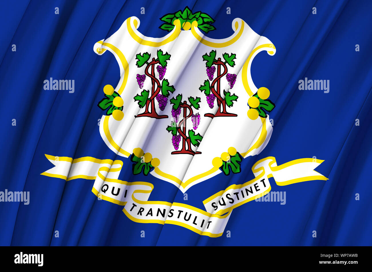 Connecticut waving flag illustration. US states. Perfect for background ...