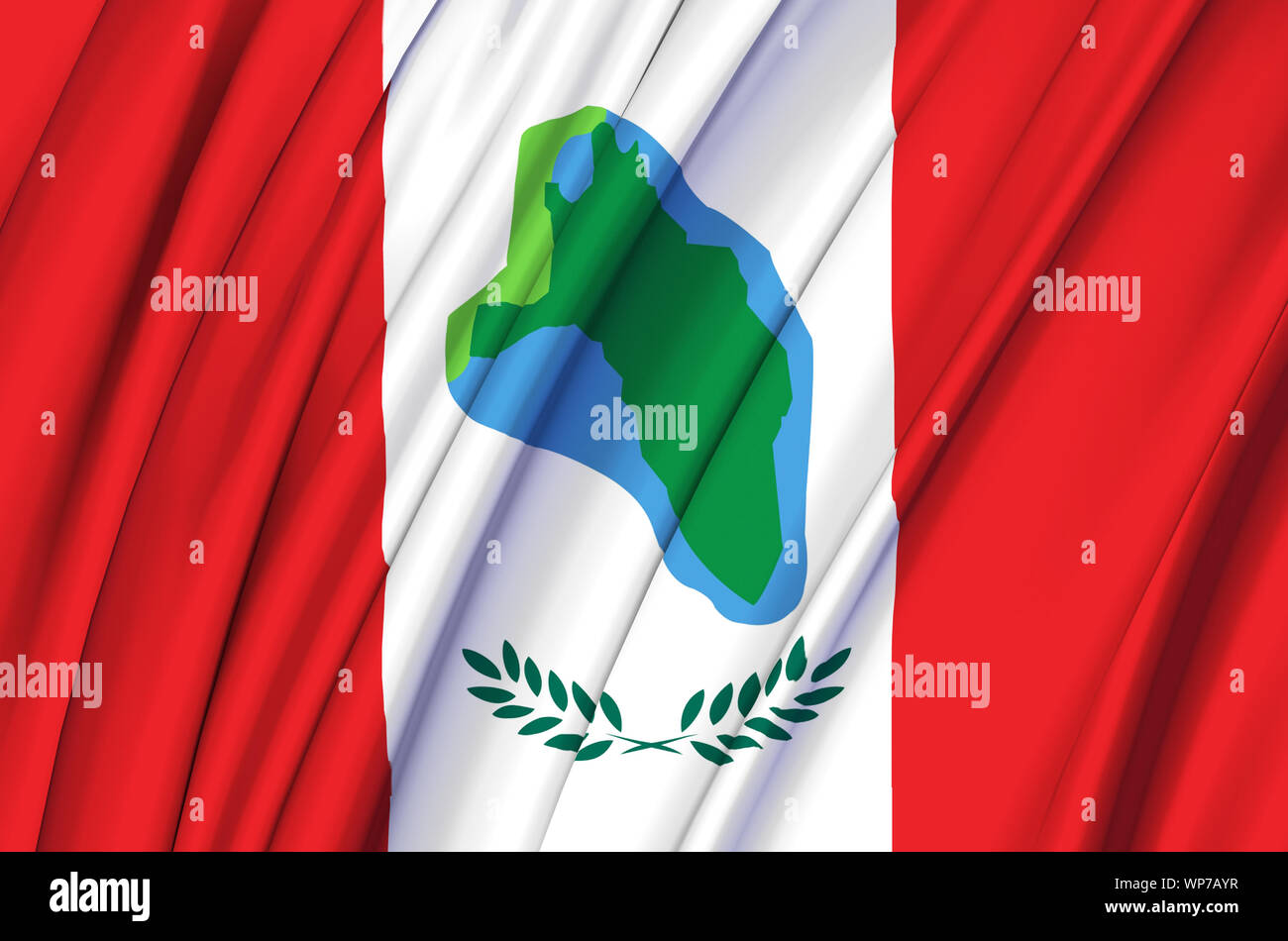 Cumberland Head waving flag illustration. Regions and Cities of the ...