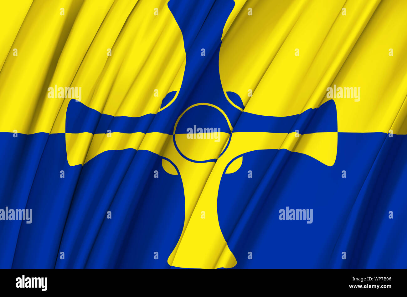 County Durham waving flag illustration. Regions of England and United ...