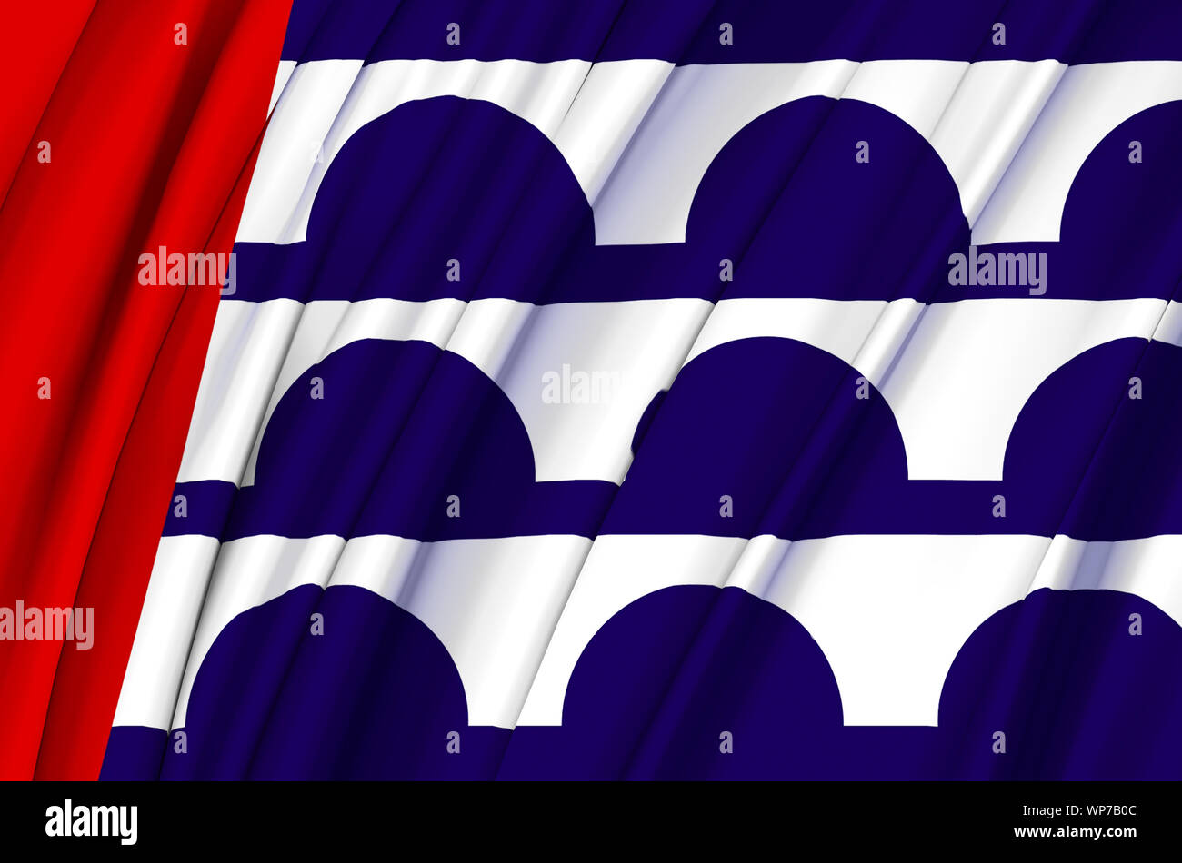 Des Moines waving flag illustration. Regions and Cities of the United ...