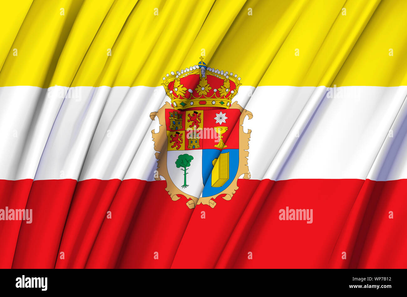 Cuenca waving flag illustration. Regions and cities of Spain. Perfect ...