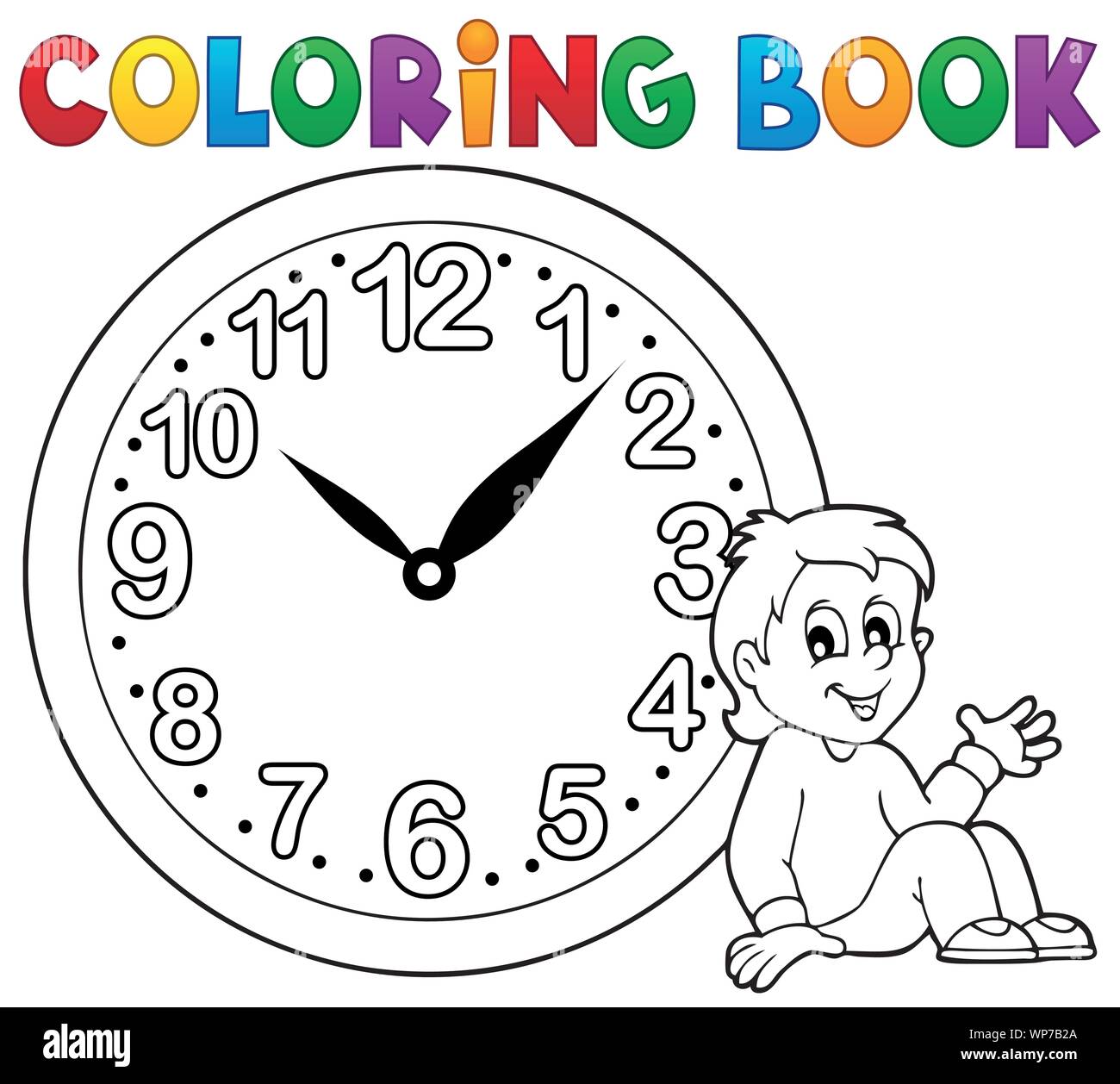 Coloring book clock theme 1 Stock Vector Image & Art - Alamy