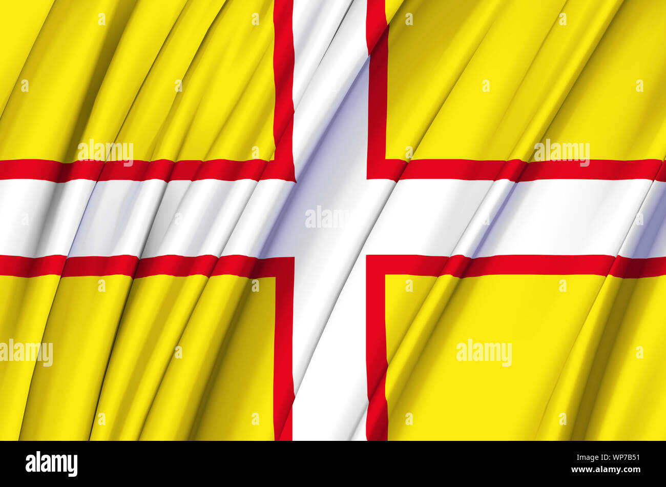Dorset waving flag illustration. Regions of England and United Kingdom ...