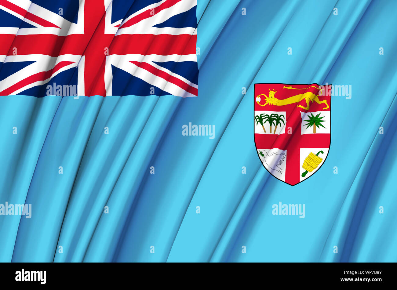 Fiji waving flag illustration. Countries of Australia and Oceania ...