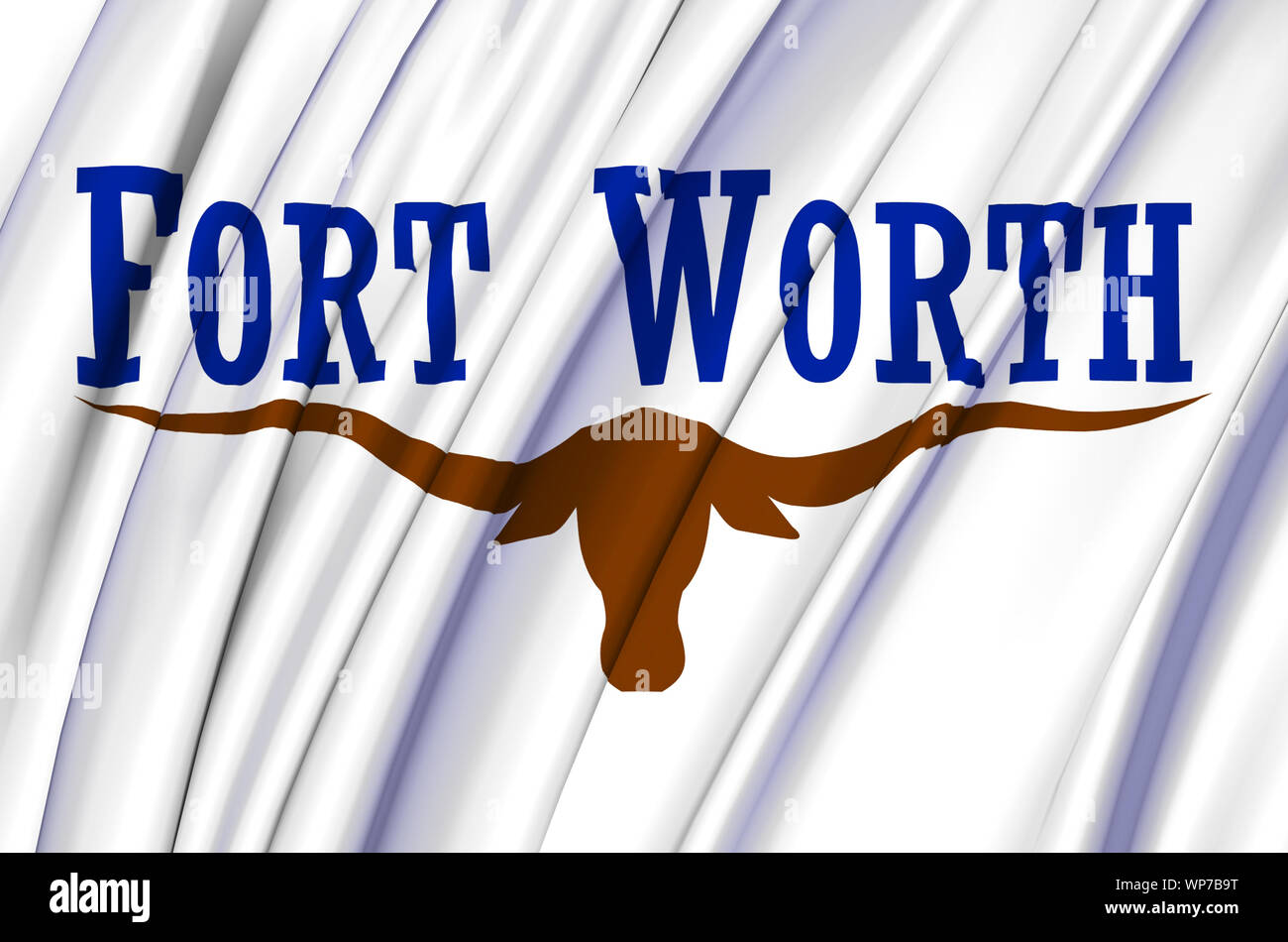 Fort Worth Texas waving flag illustration. Regions and Cities of the ...