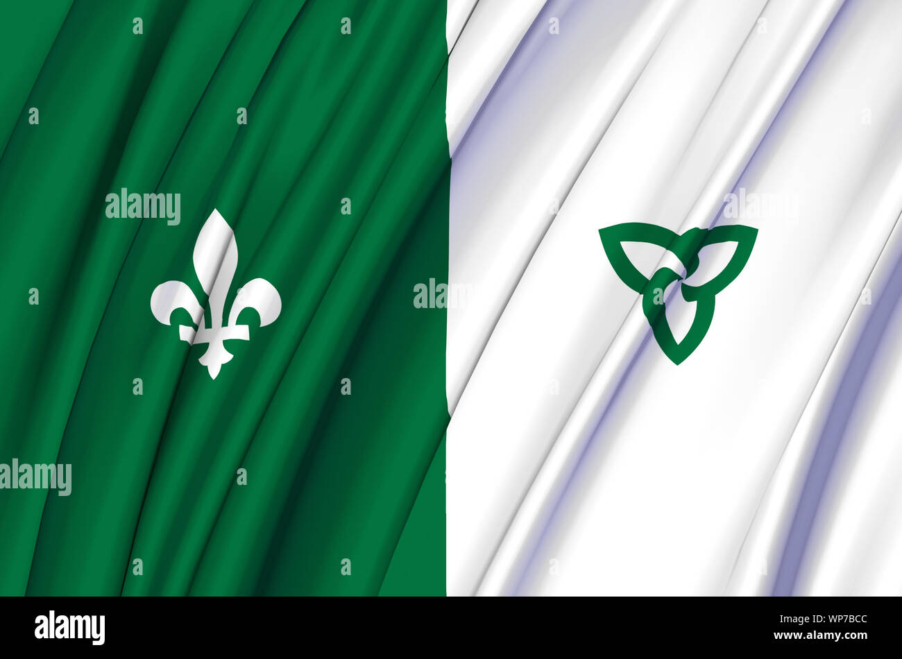 Franco-Ontarian waving flag illustration. States, cities and Regions of ...