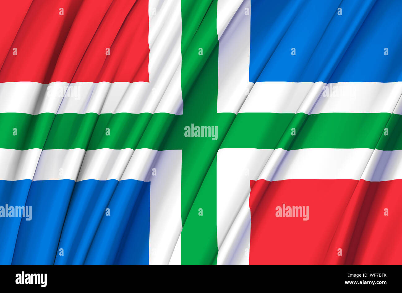 Groningen waving flag illustration. Regions of the Netherlands. Perfect ...