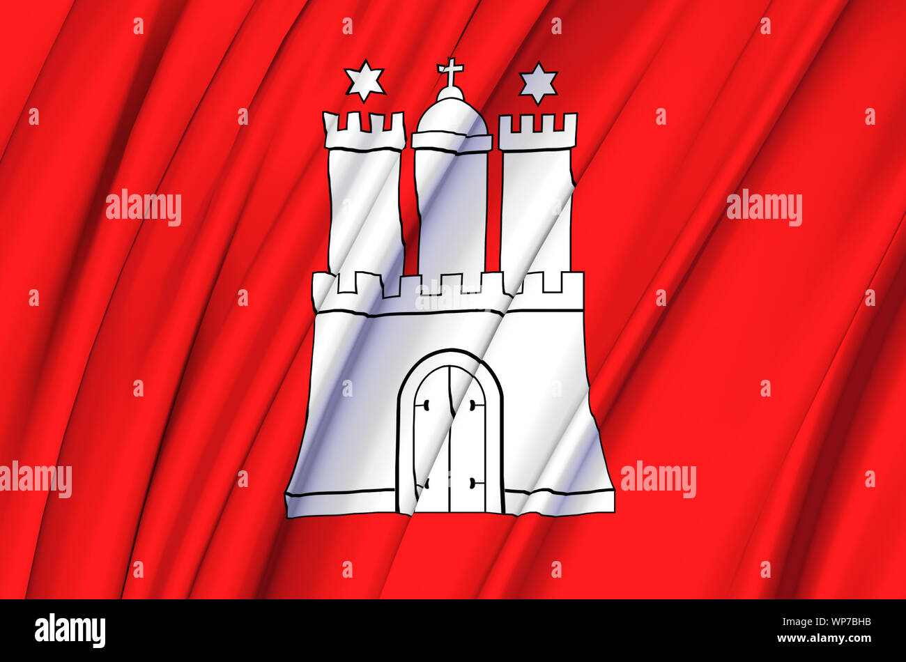 Hamburg waving flag illustration. Federal state of Germany. Perfect for ...