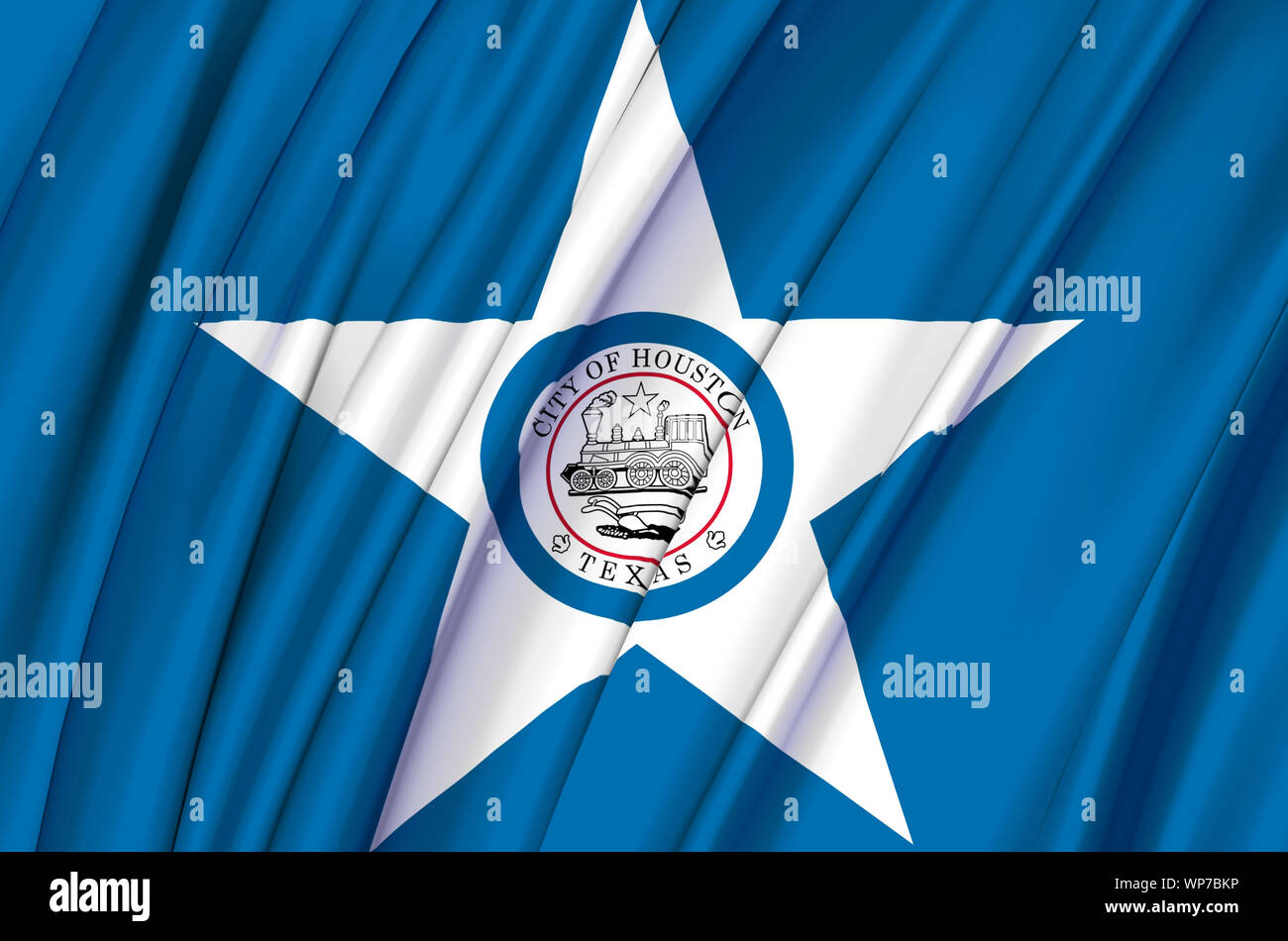 Houston Texas waving flag illustration. Regions and Cities of the ...