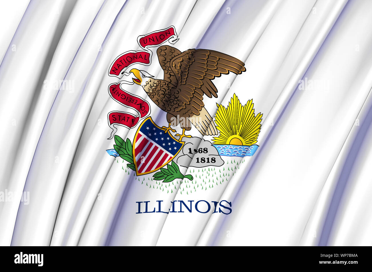 Illinois waving flag illustration. US states. Perfect for background ...