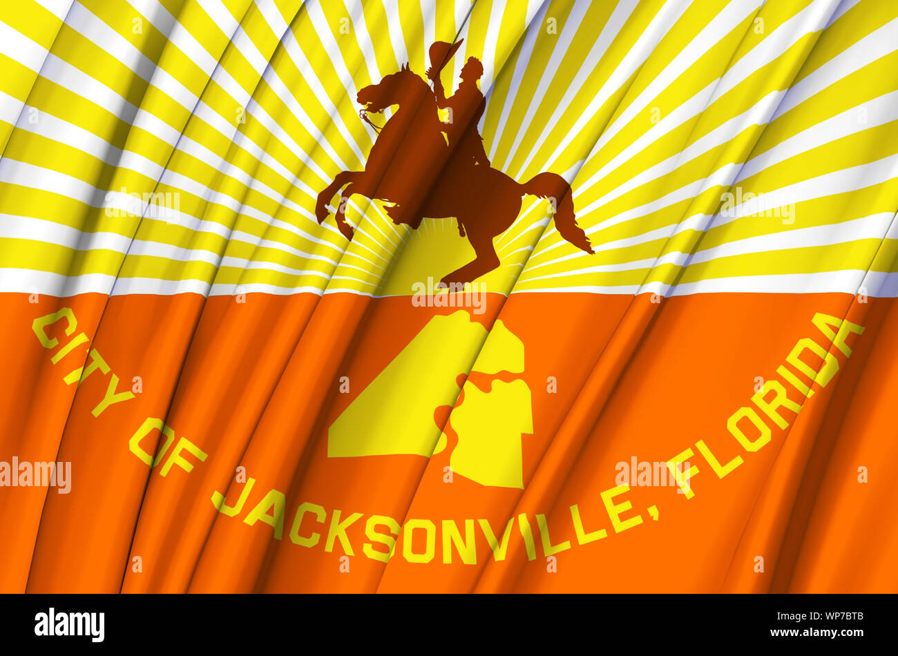 Jacksonville Florida waving flag illustration. Regions and Cities of ...