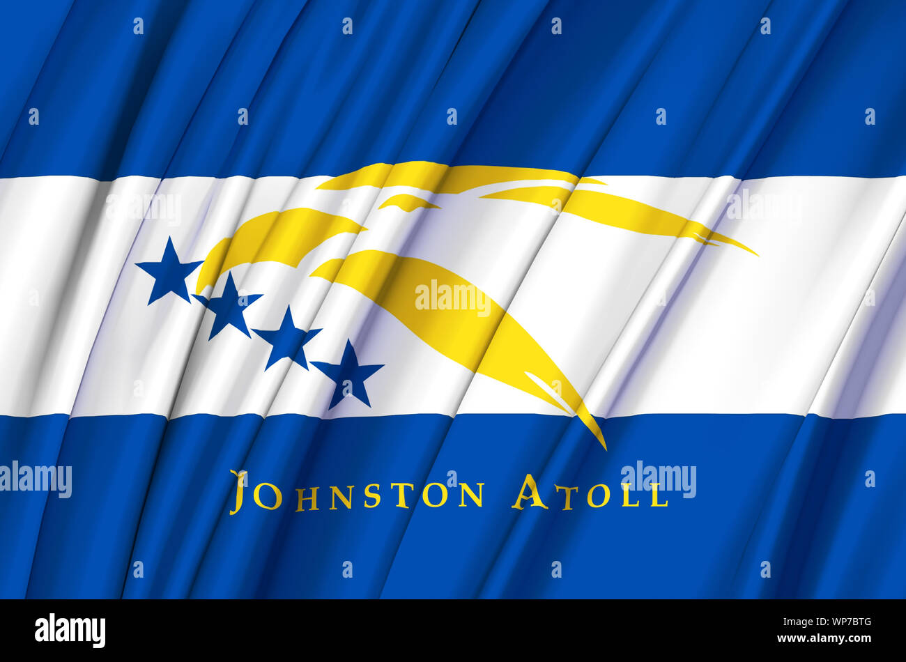 Johnston Atoll waving flag illustration. Regions and Cities of the ...