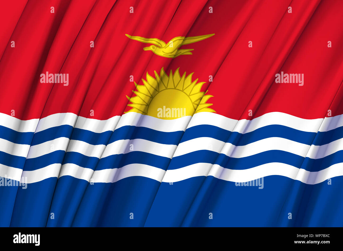 Kiribati waving flag illustration. Countries of Australia and Oceania ...