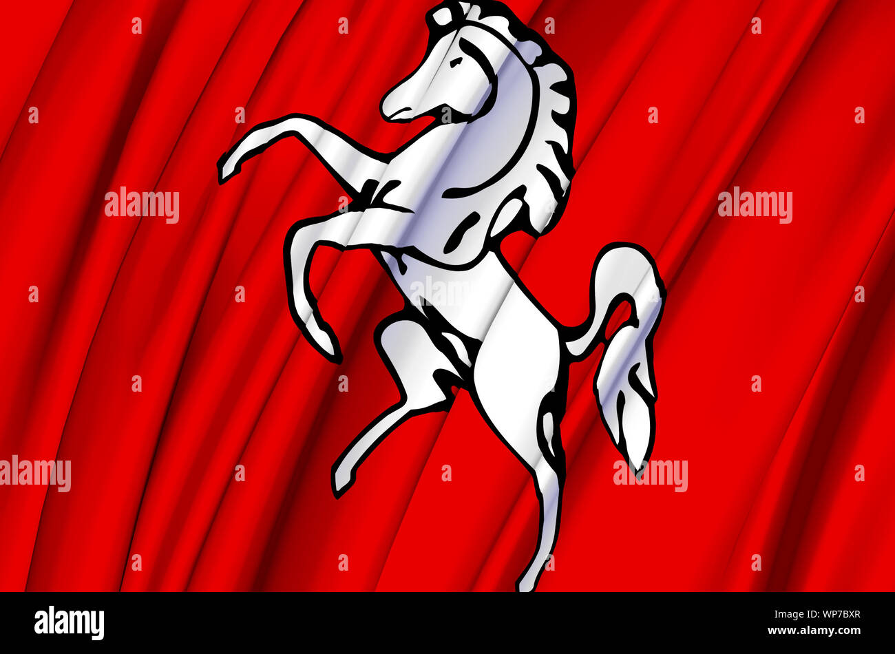 Kent waving flag illustration. Regions of England and United Kingdom ...