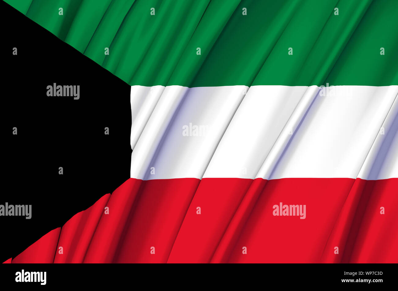 Kuwait waving flag illustration. Countries of Asia. Perfect for ...