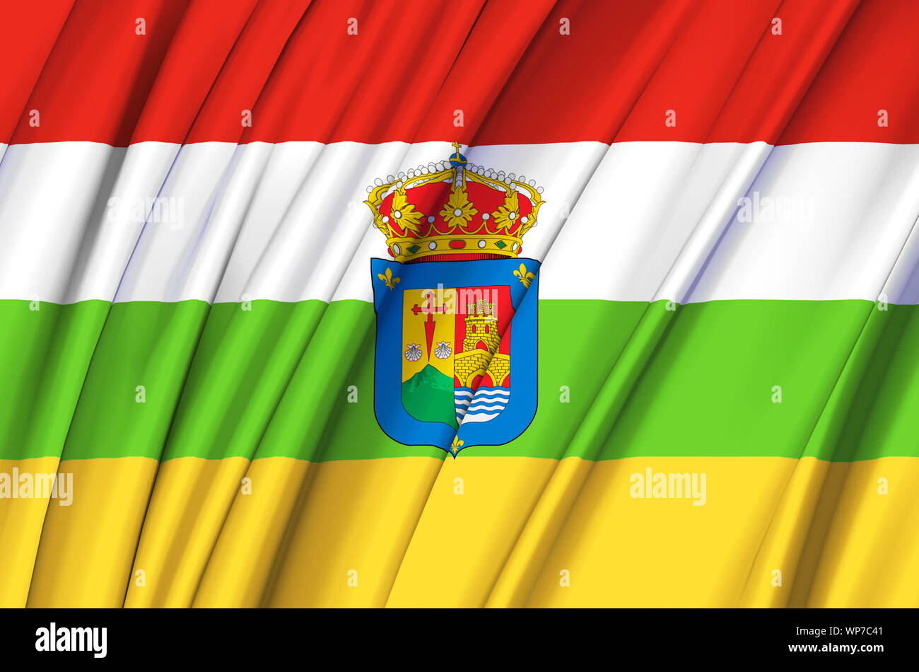 La Rioja waving flag illustration. Regions and cities of Spain. Perfect ...