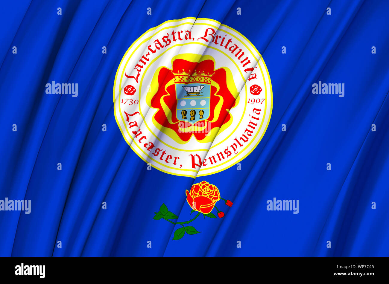 Lancaster Pennsylvania waving flag illustration. Regions and Cities of ...