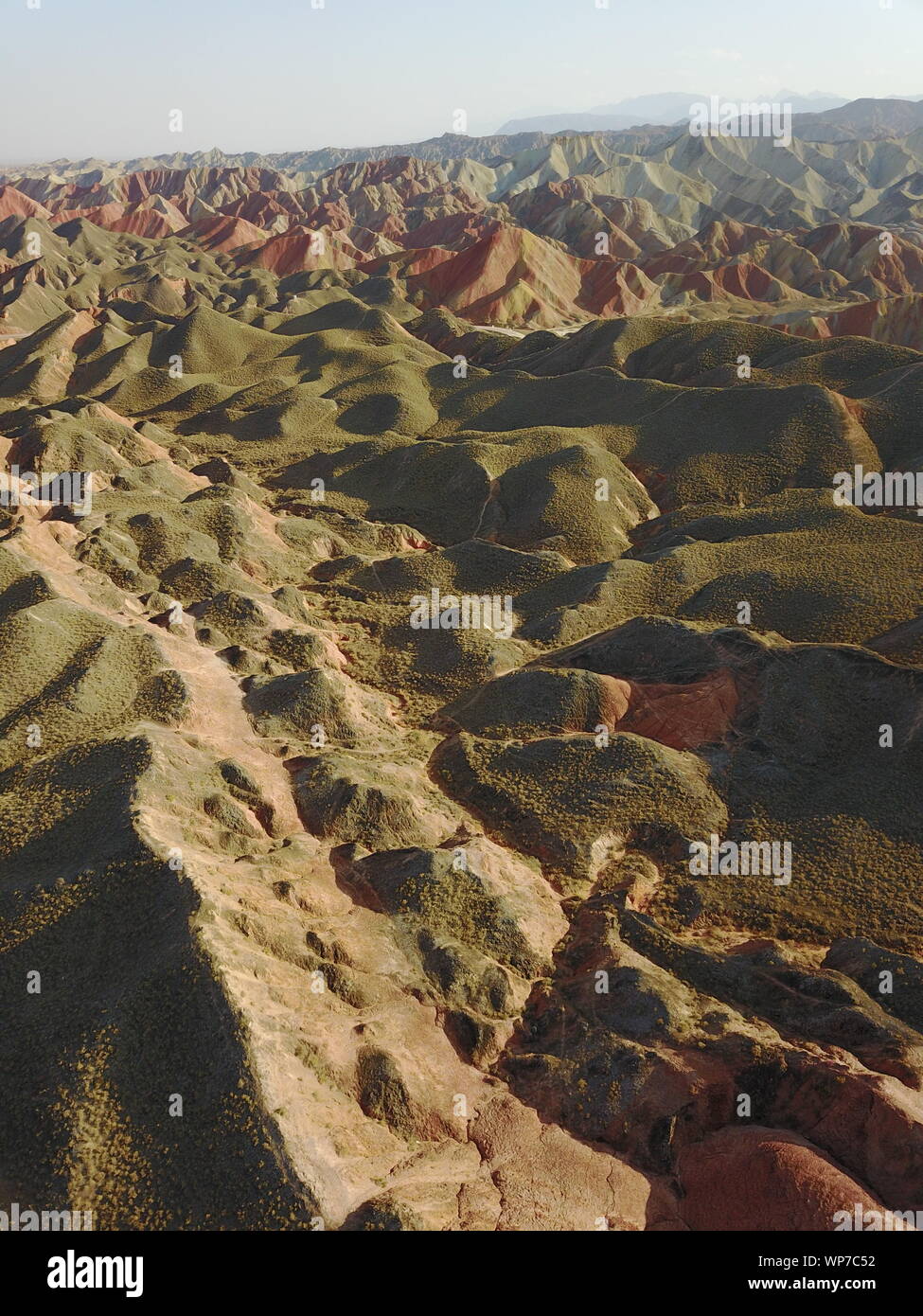 Gansu China Rainbow mountains drone Stock Photo - Alamy