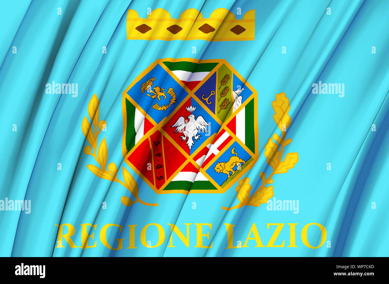 Lazio waving flag illustration. Regions of Italy. Perfect for ...