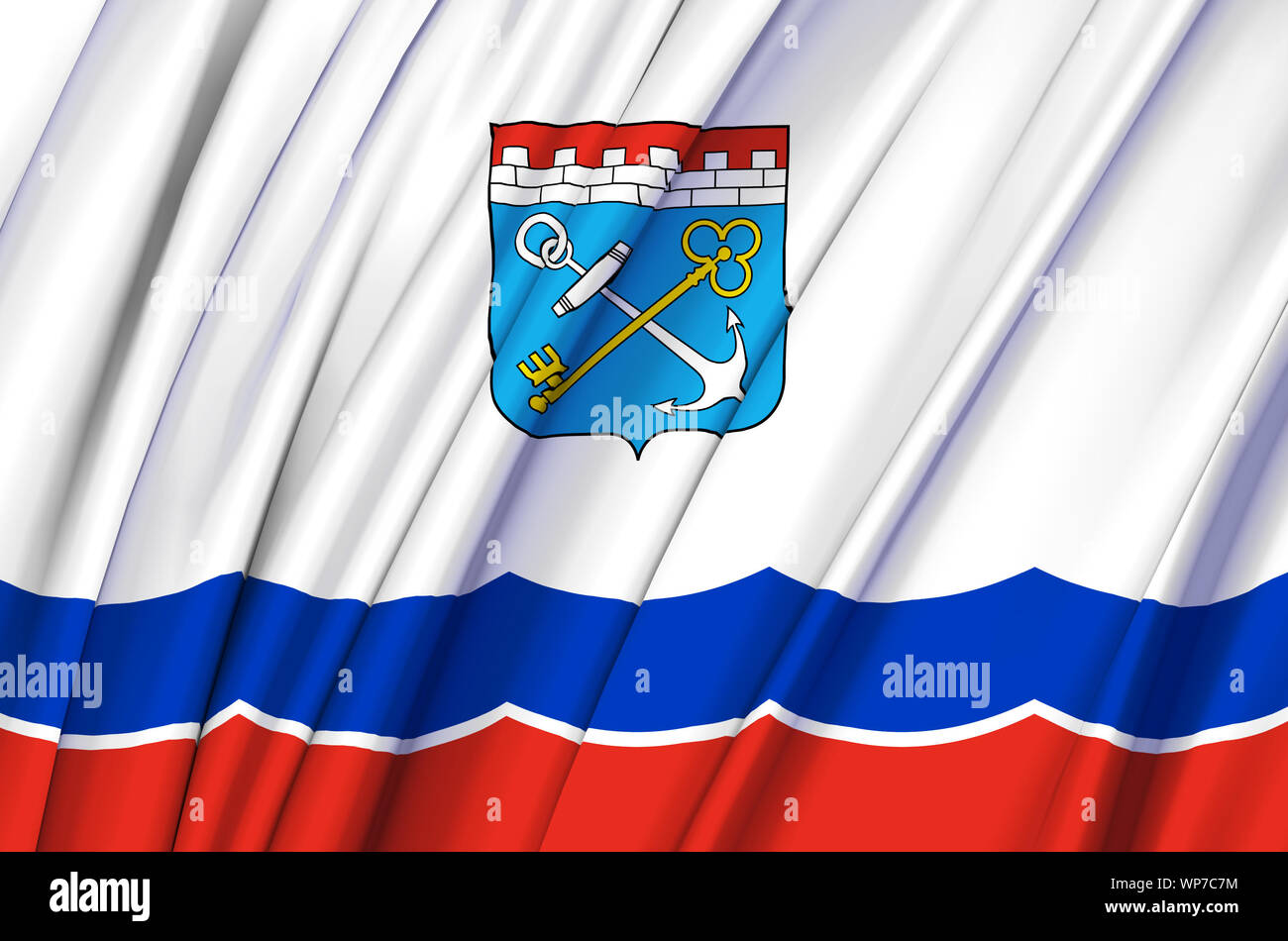 Leningrad waving flag illustration. Regions of Russia. Perfect for ...