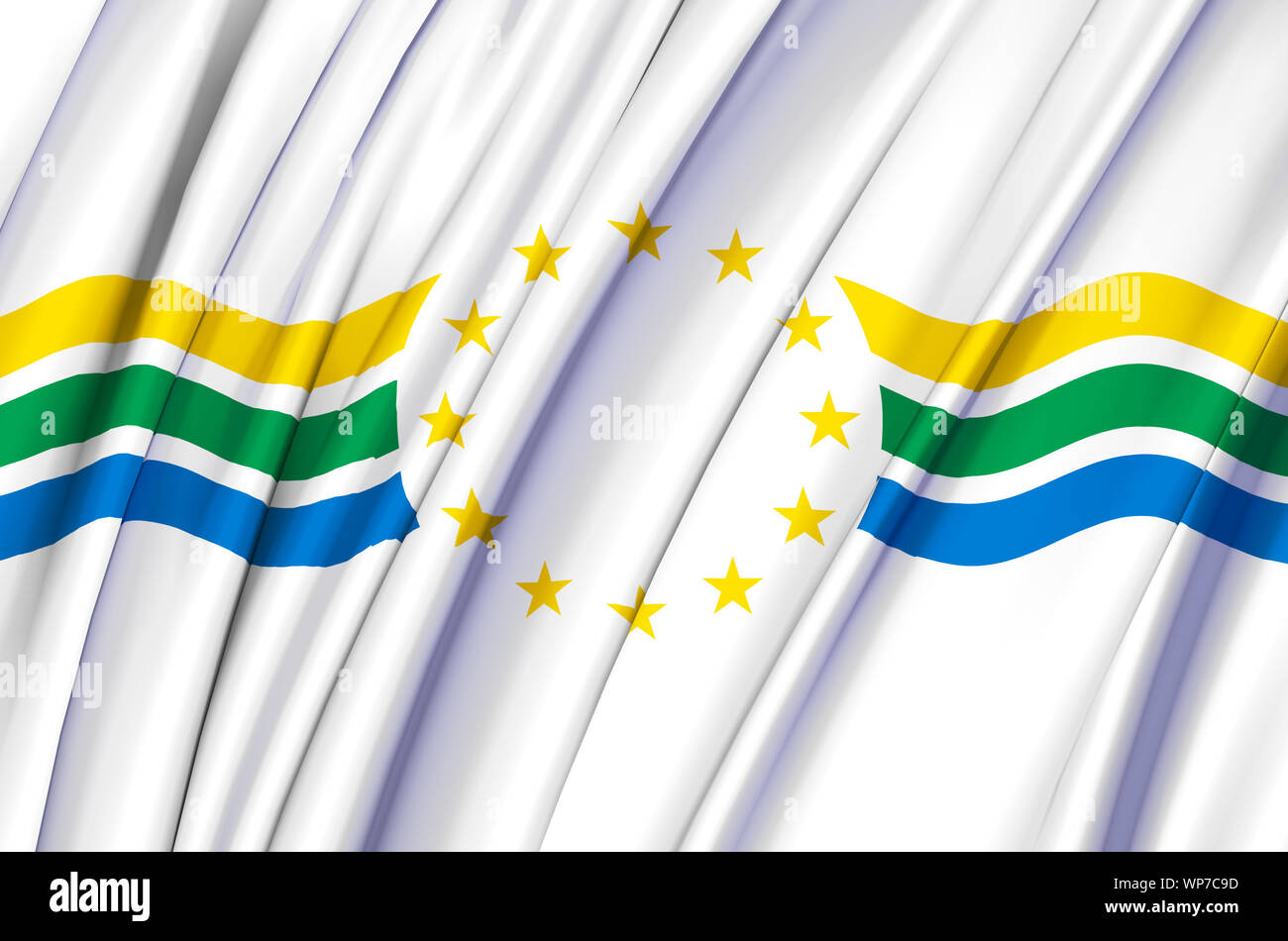 Los Rios waving flag illustration. Regions of Chile. Perfect for ...