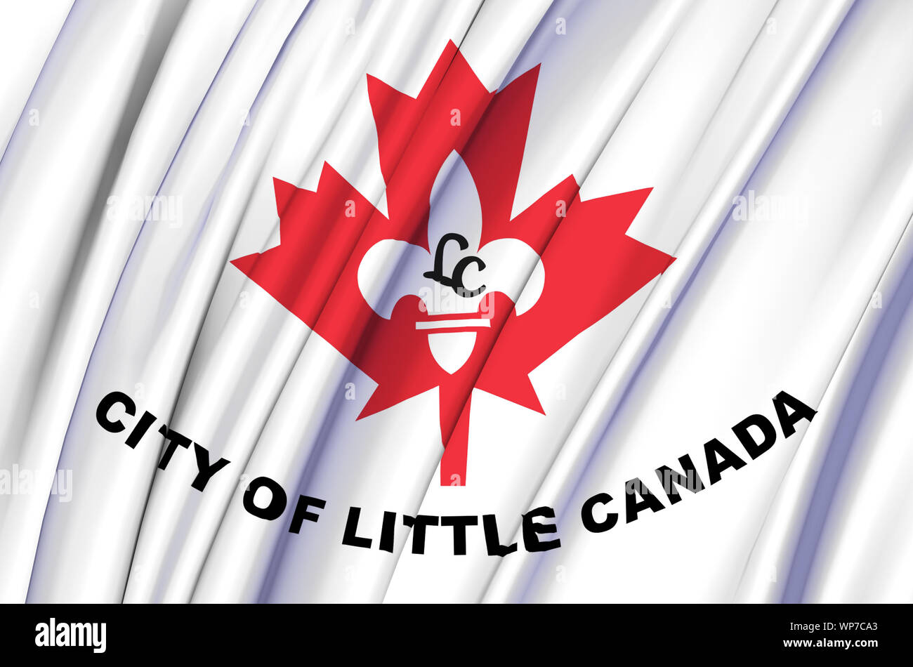 Little Canada Minnesota waving flag illustration. Regions and Cities of ...