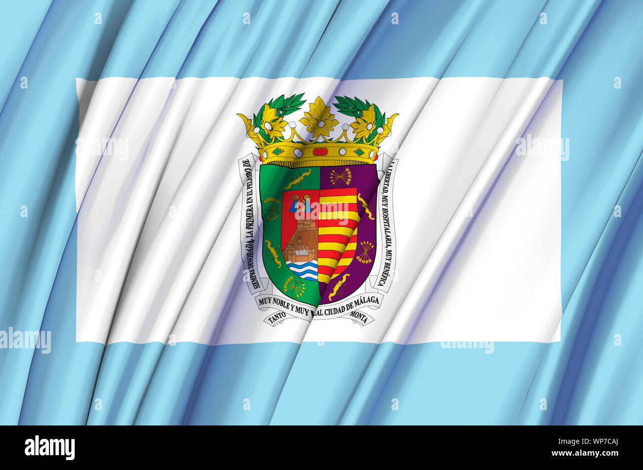 Malaga waving flag illustration. Regions and cities of Spain. Perfect ...