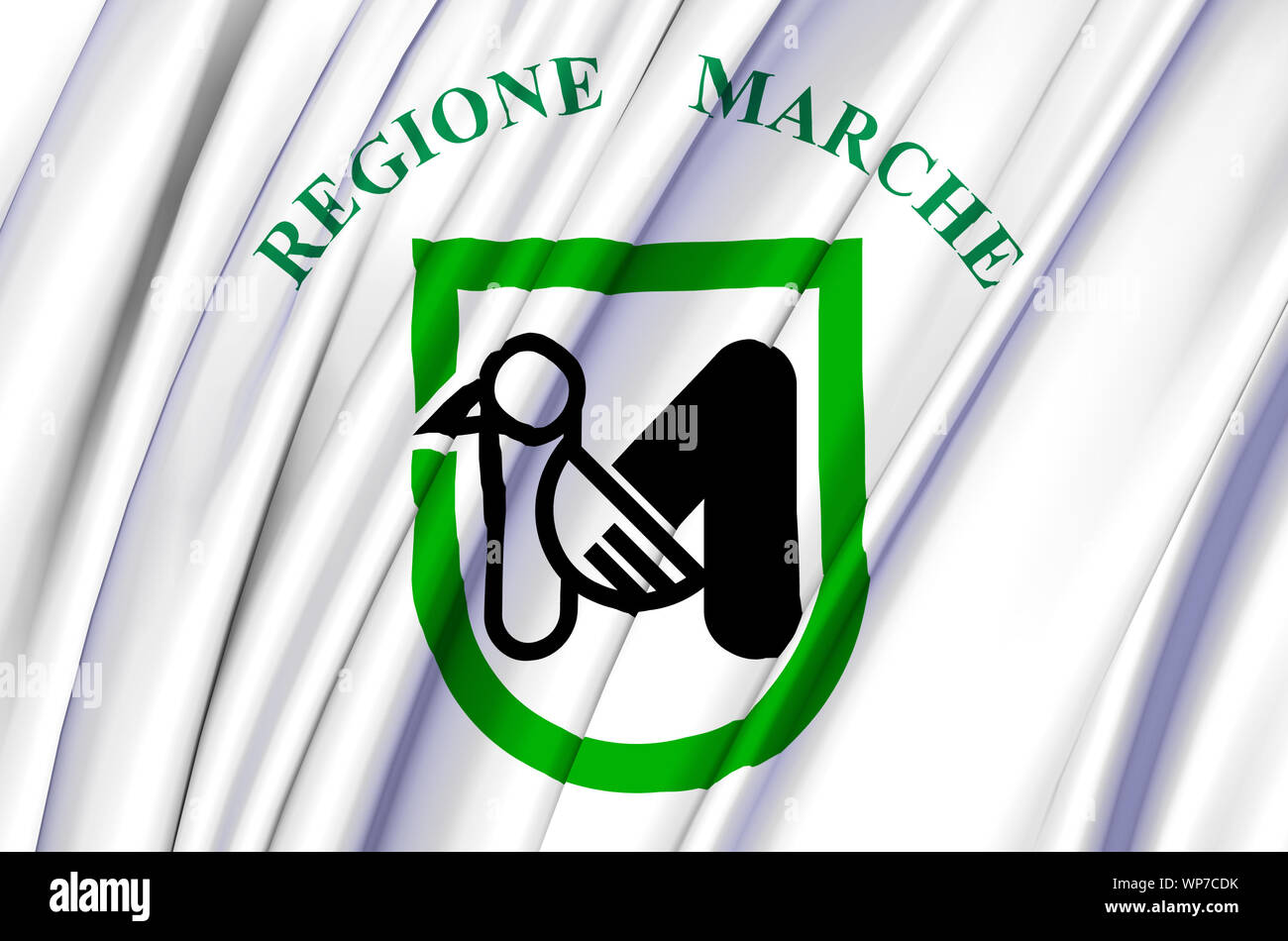 Marche waving flag illustration. Regions of Italy. Perfect for ...