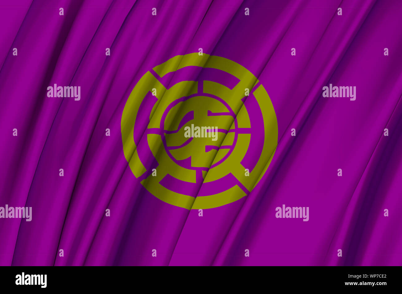 Mashike waving flag illustration. Regions of Japan. Perfect for ...