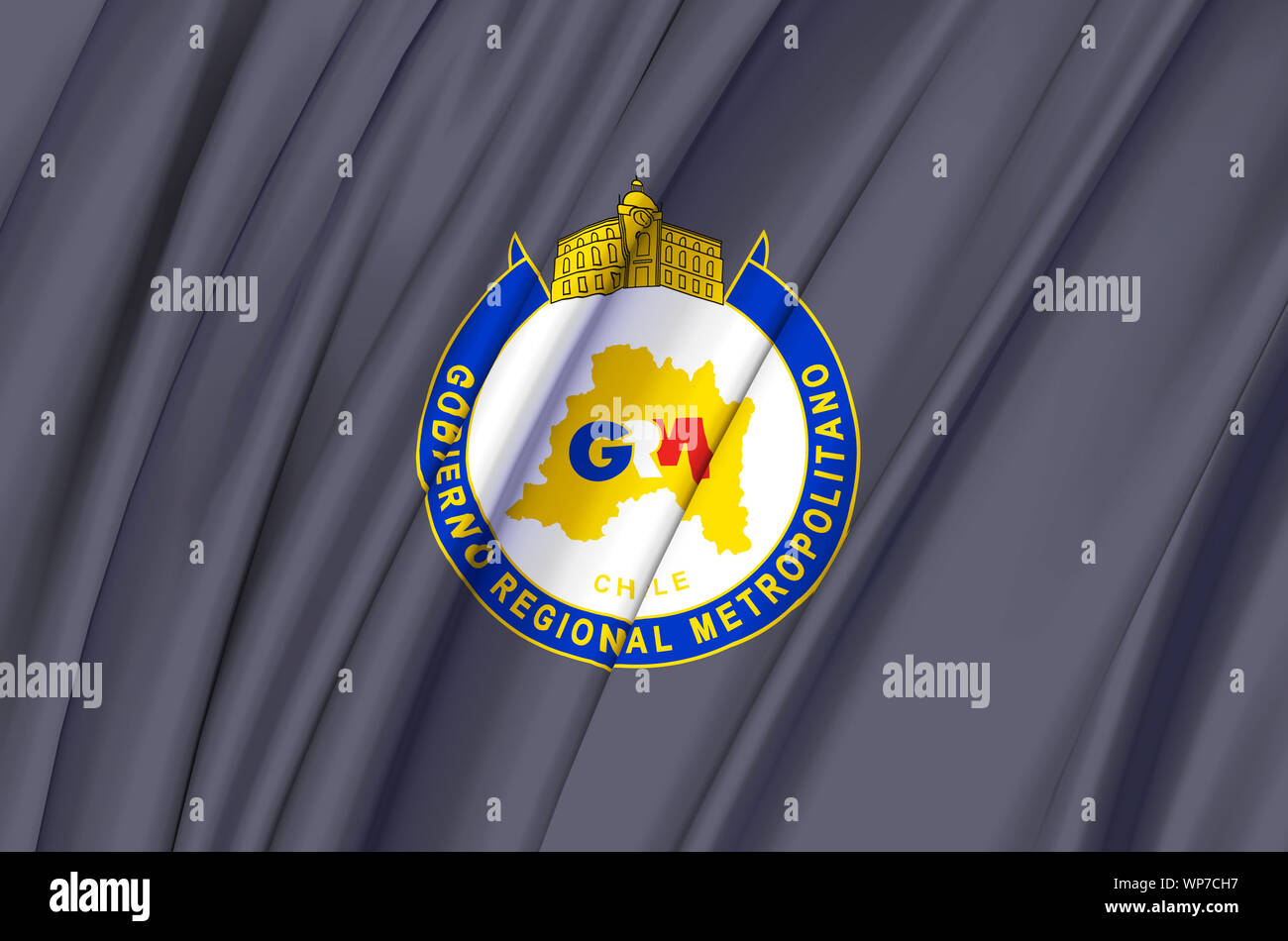 Metropolitan waving flag illustration. Regions of Chile. Perfect for ...