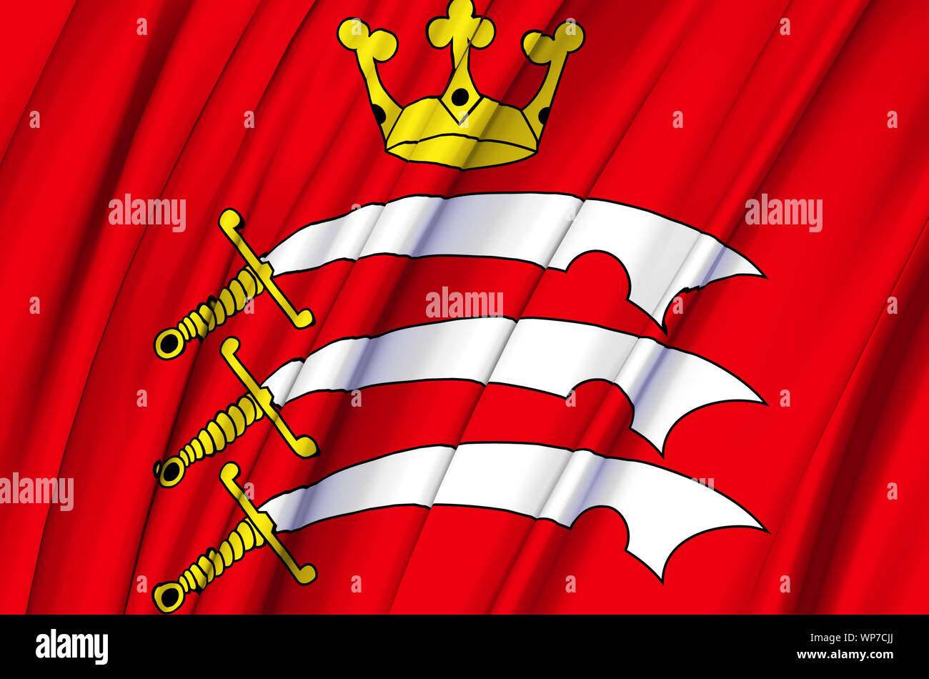 Middlesex waving flag illustration. Regions of England and United ...