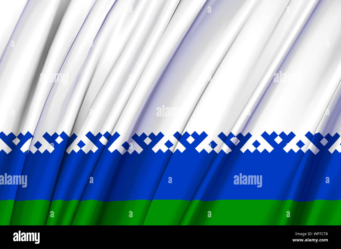 Nenets Autonomous District waving flag illustration. Regions of Russia ...