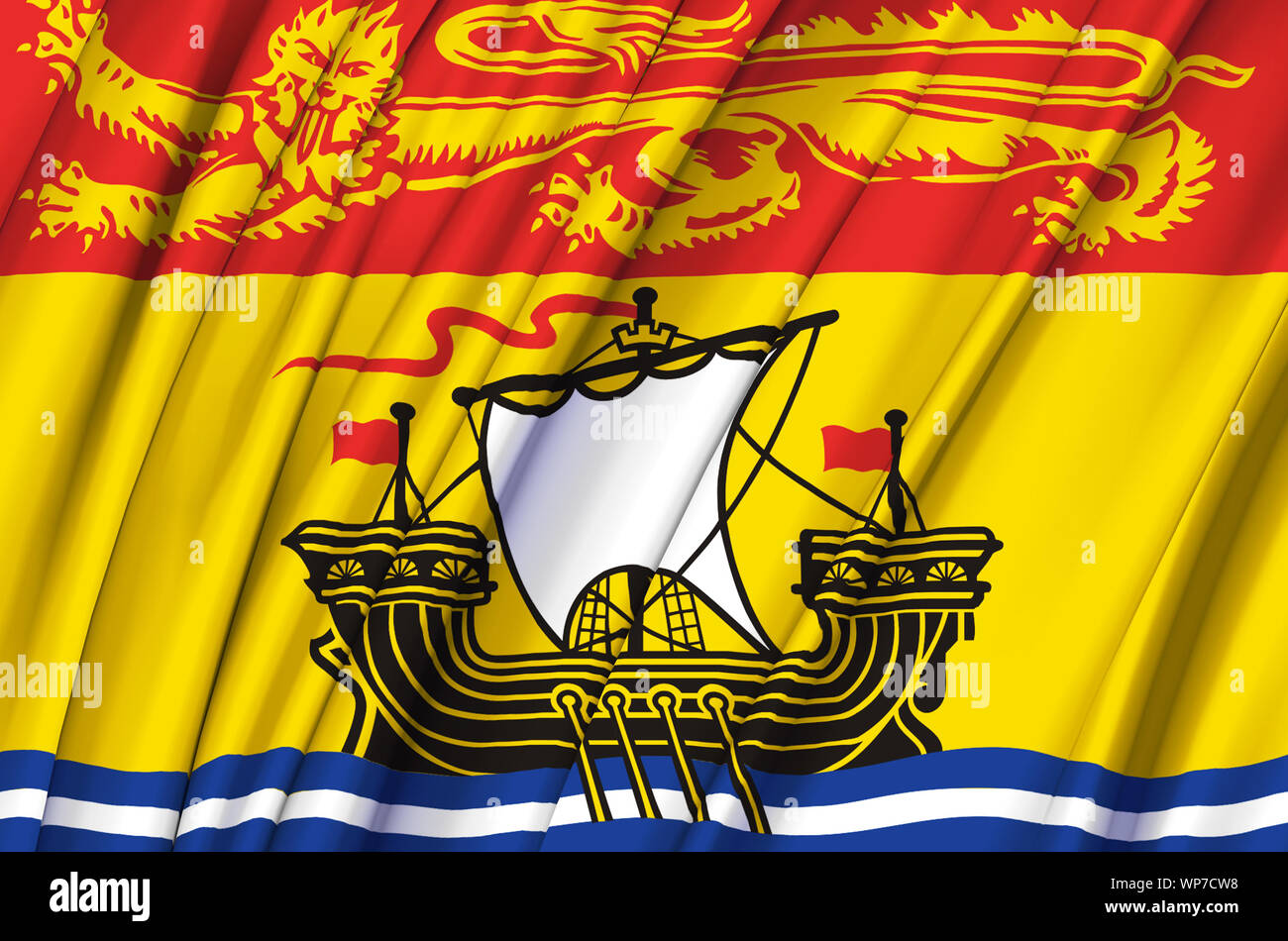 New Brunswick waving flag illustration. States, cities and Regions of ...