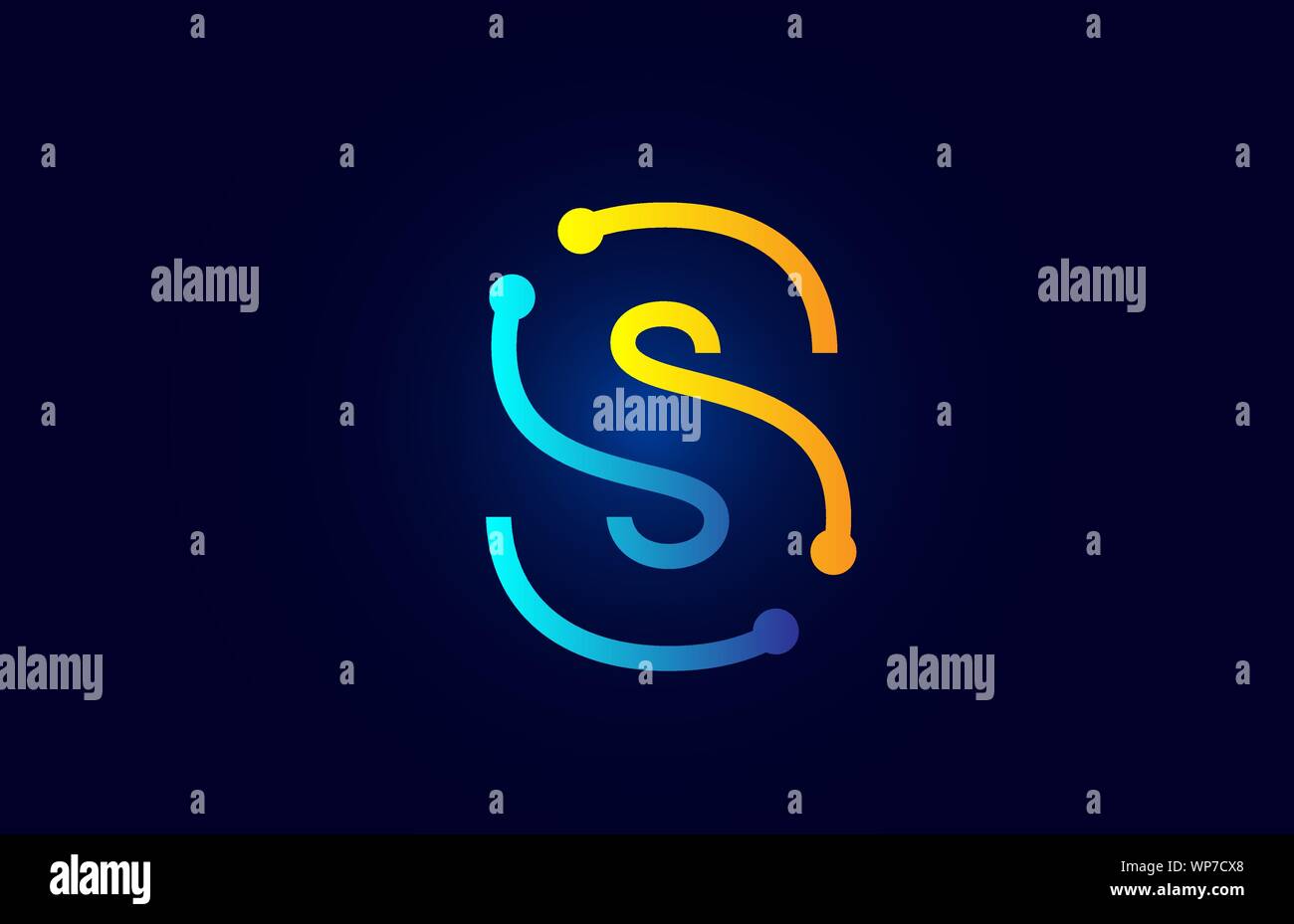 blue and orange letter S alphabet logo icon design suitable as a ...