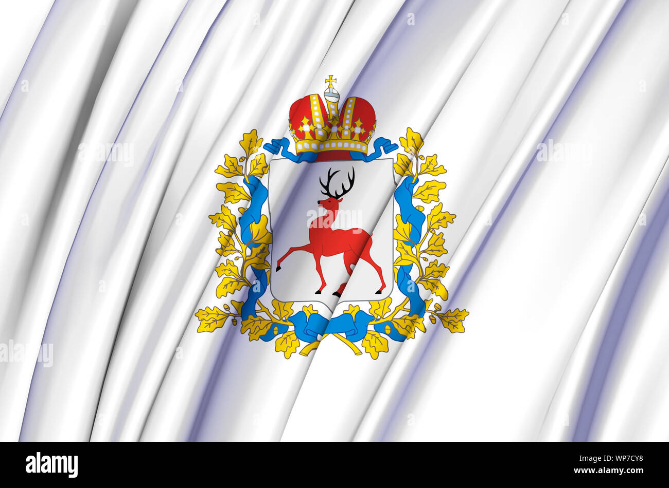 Nizhny Novgorod Region waving flag illustration. Regions of Russia ...